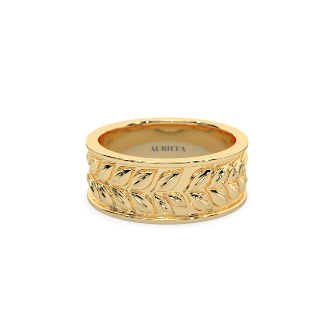 Laurel Wreath Gold Ring | Golden Triumph
